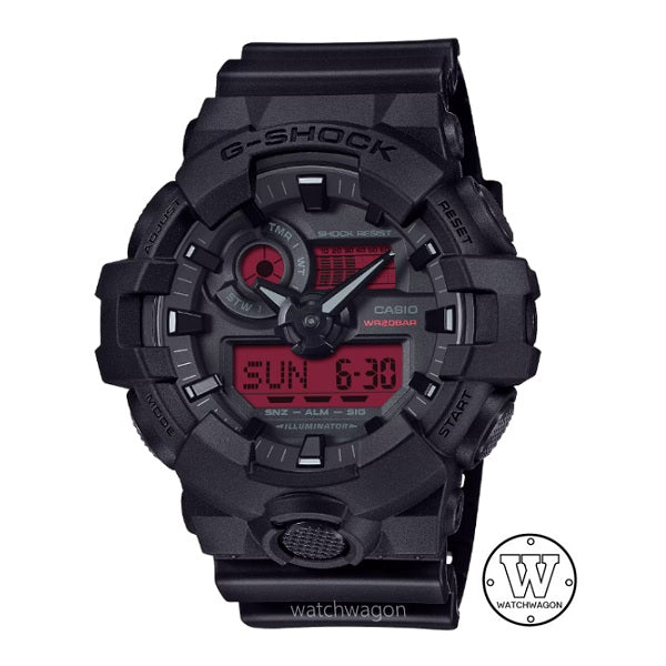 Casio G-Shock GA-700BBR-1A Maroon Dial Black Analog Digital Gents Watc ...